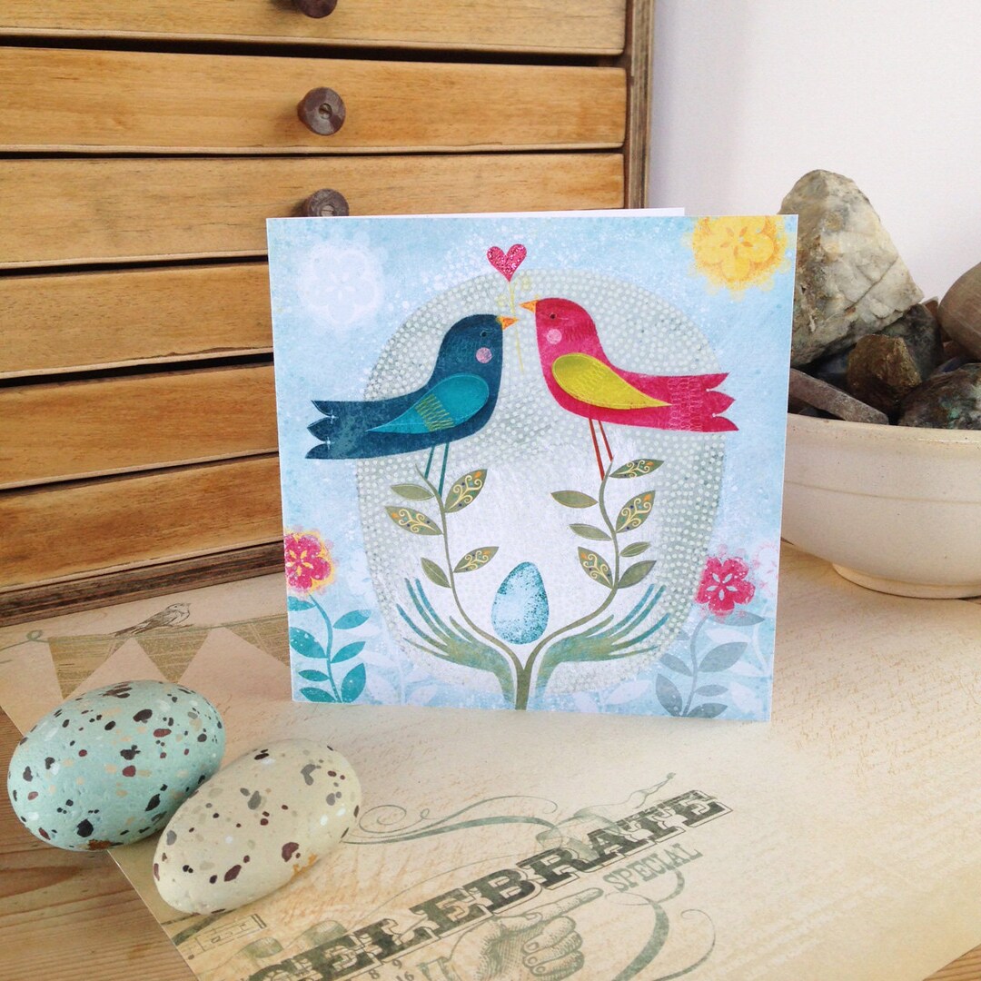 Love Birds' - Greeting Card, Digitally Printed From My Original Art ...