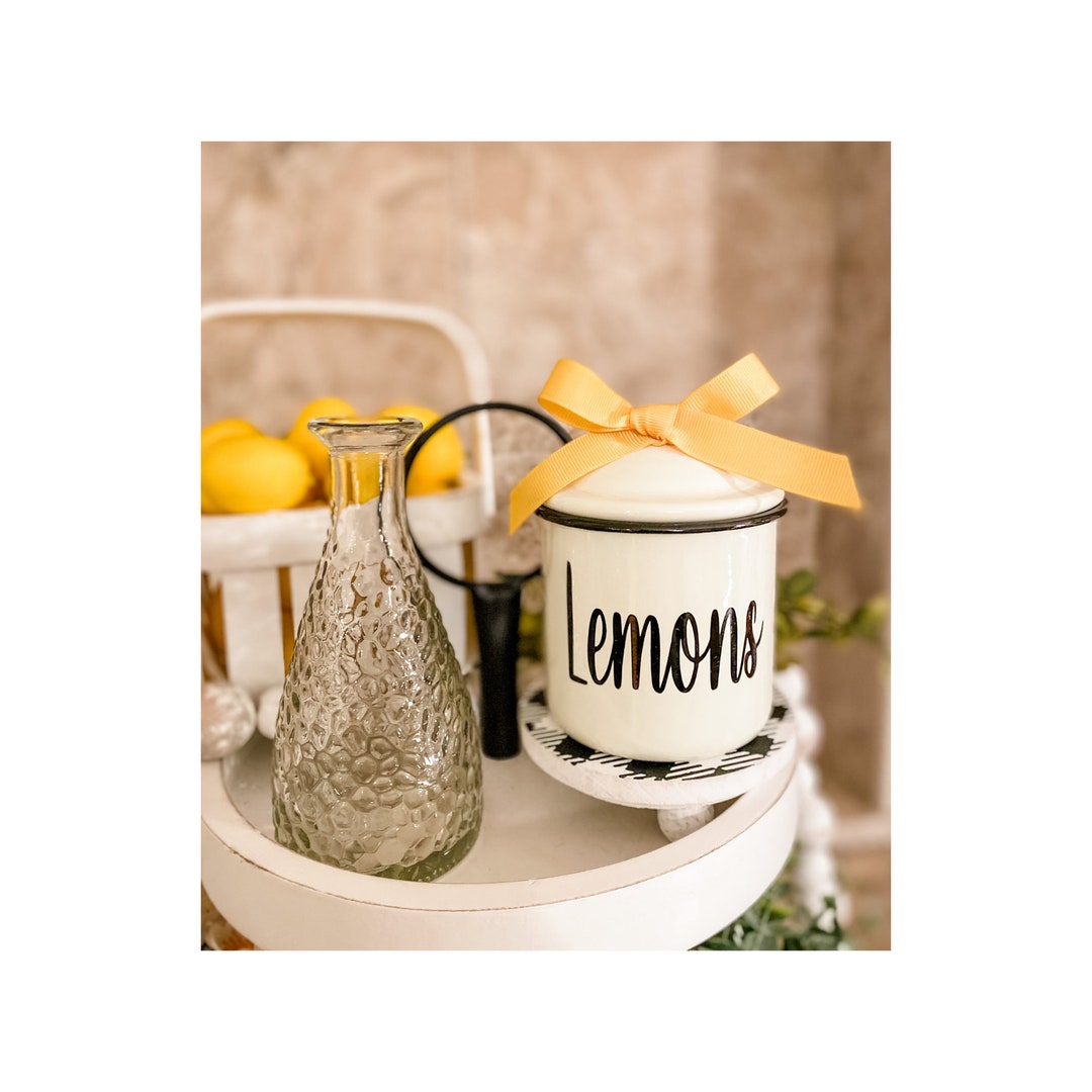 Lemon Tiered Tray, Summer Tray, Lemon Decor, Lemon Fruit Decor, Lemon ...