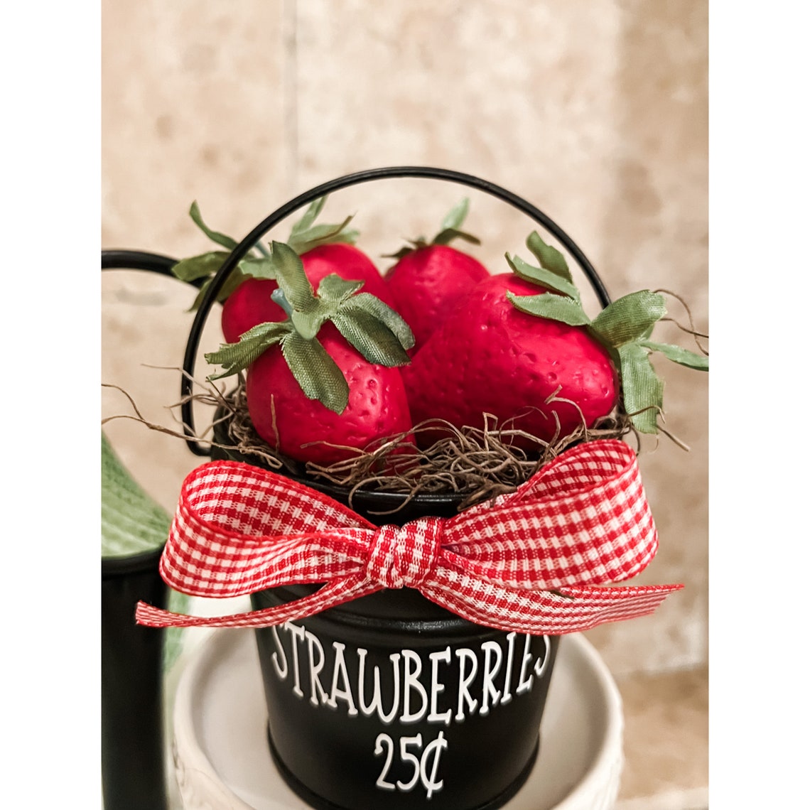 Tiered Tray Decor, Strawberry Tiered Tray Decor, Summer Tiered Tray ...