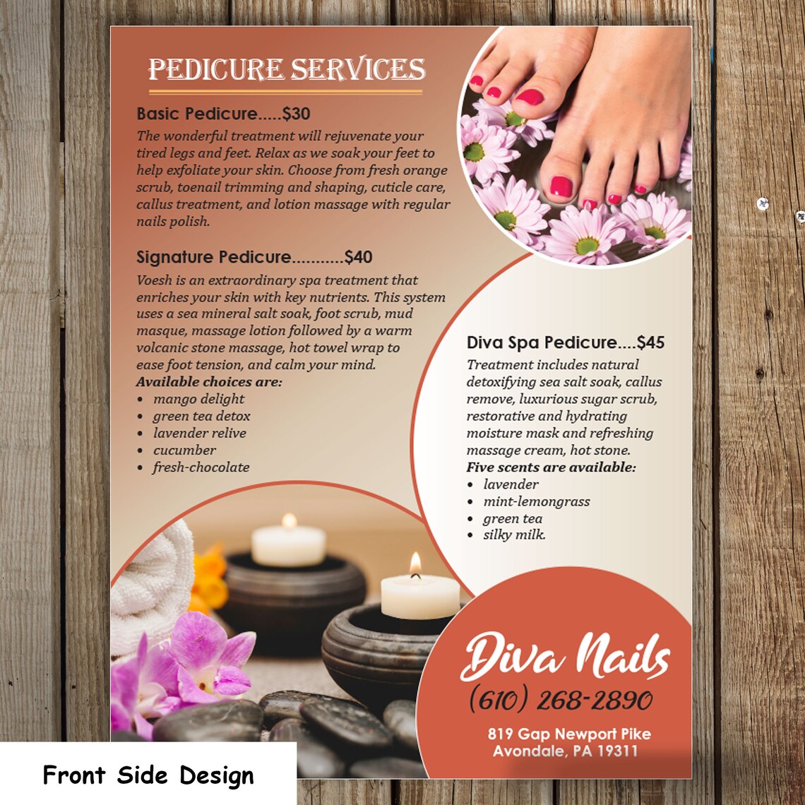 2-page Pedicure Price List Design, Pedicure Menu Design, Nail Salon ...