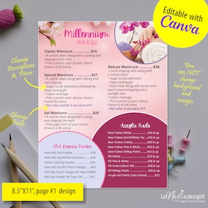 4-page Nail Salon Menu Template Nail Salon Price List - Etsy