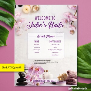 Custom Nail Salon Menu | 4-page Price List (printable PDF) - Etsy