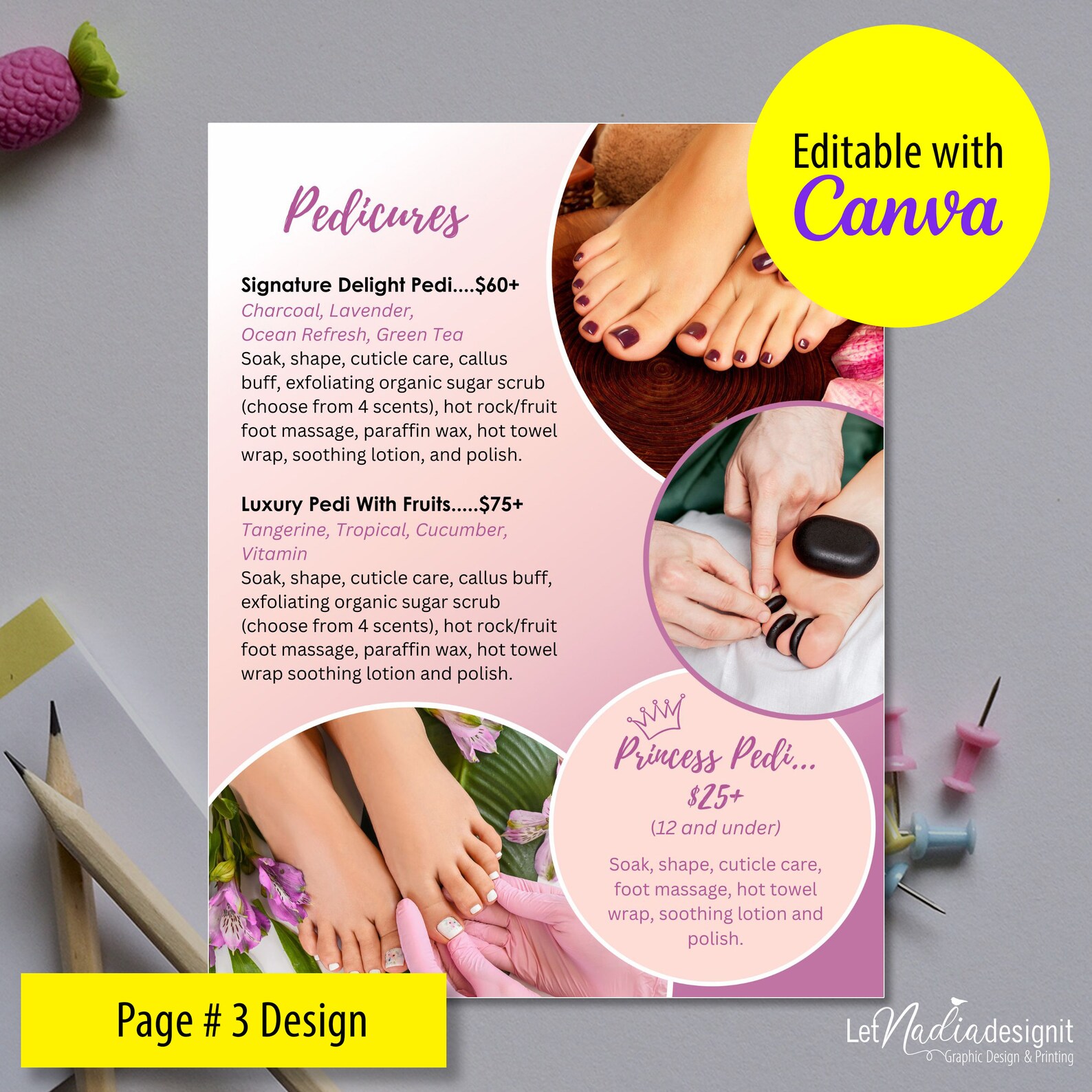 4-page Nail Salon Menu Template Nail Salon Price List - Etsy