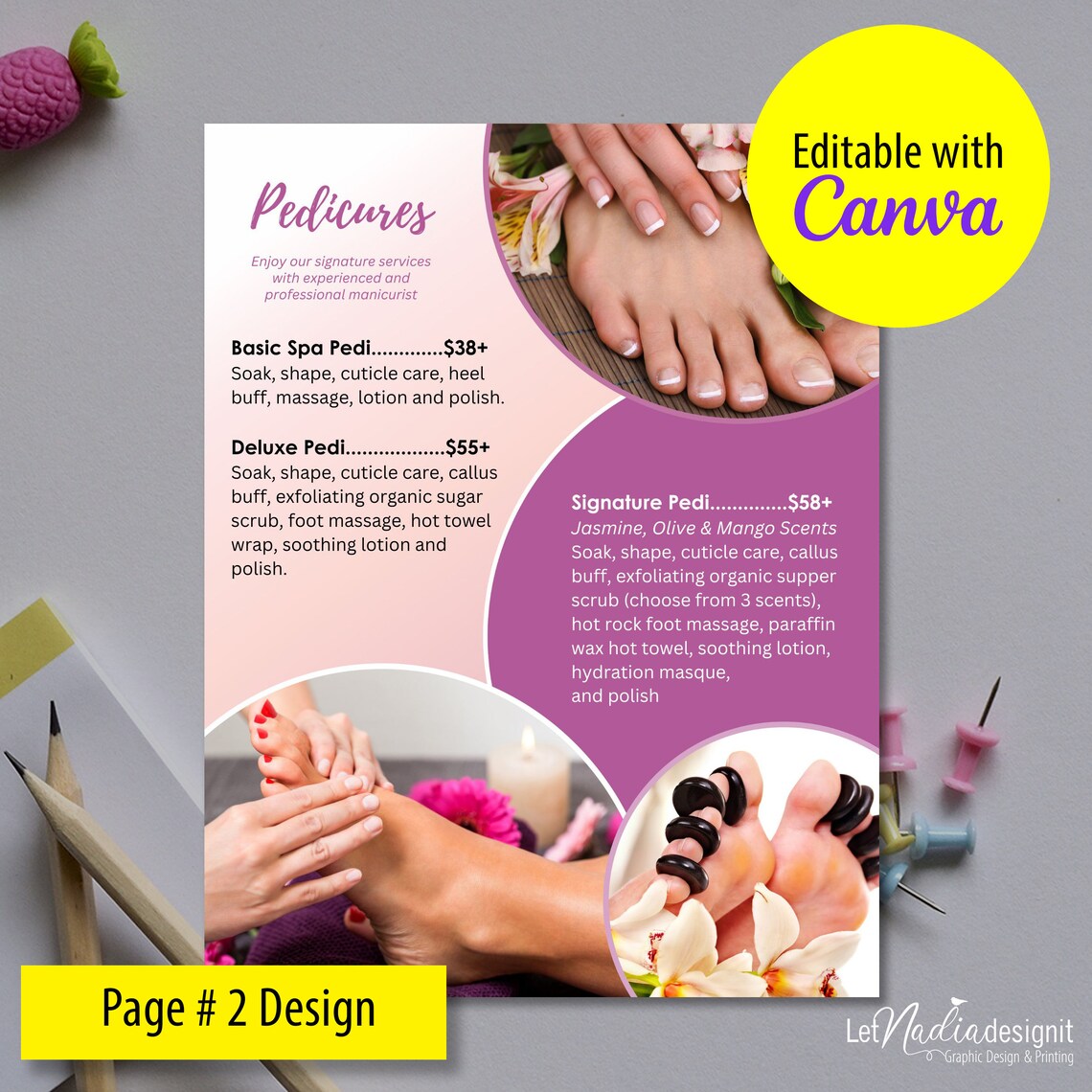 4-page Nail Salon Menu Template Nail Salon Price List - Etsy