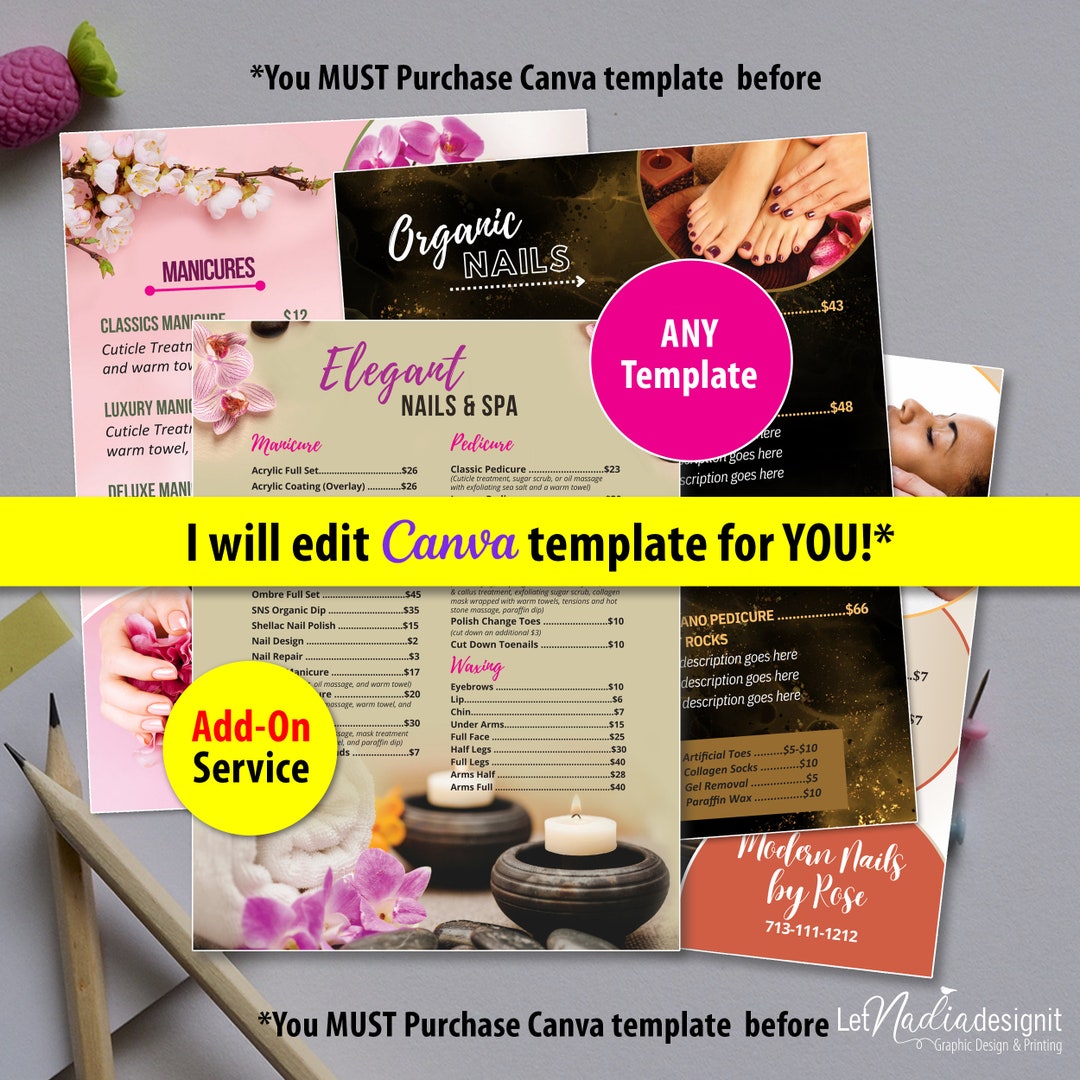 ADD-ON Edit Canva Template - Etsy