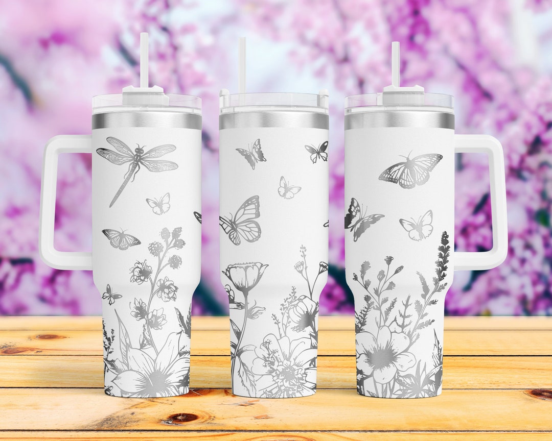 Spring Flowers Tumbler Laser Svg, 40oz Tumbler Full Wrap Laser Svg ...