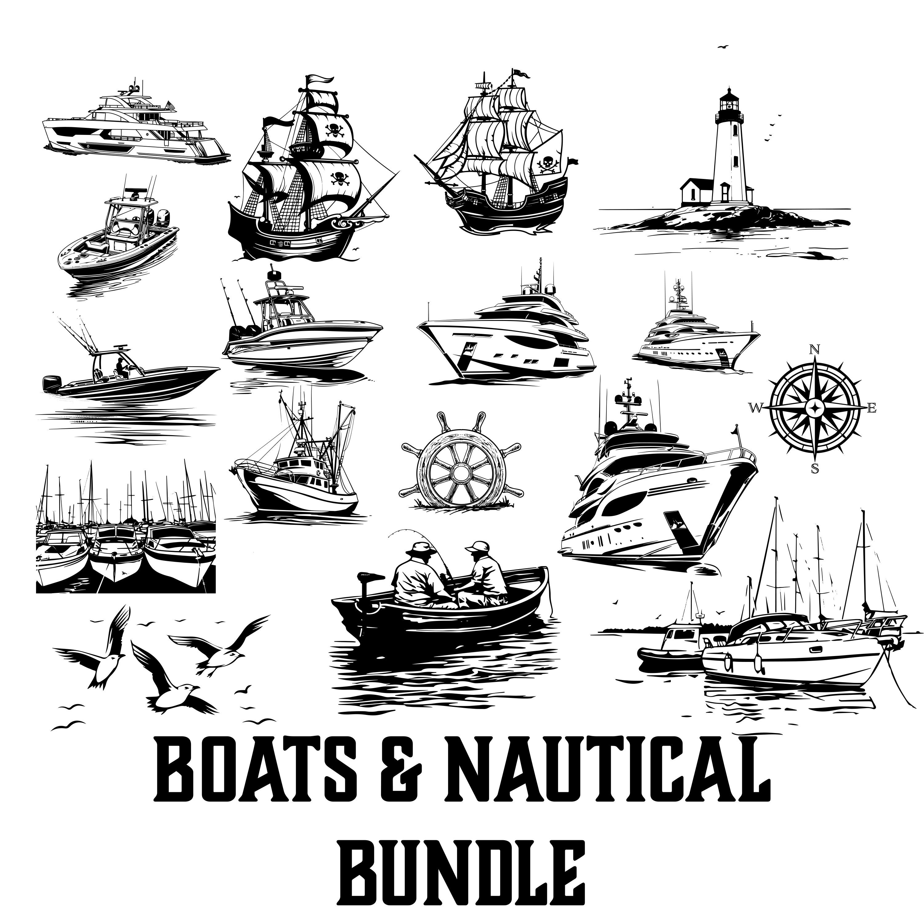 Boats and Ships SVG Bundle | Nautical | Pirate Ship | Yacht ...
