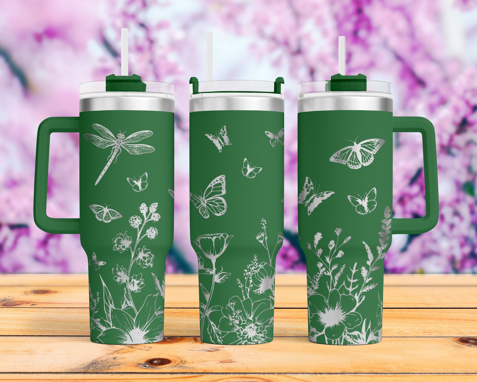 Spring Flowers Tumbler Laser Svg, 40oz Tumbler Full Wrap Laser Svg ...