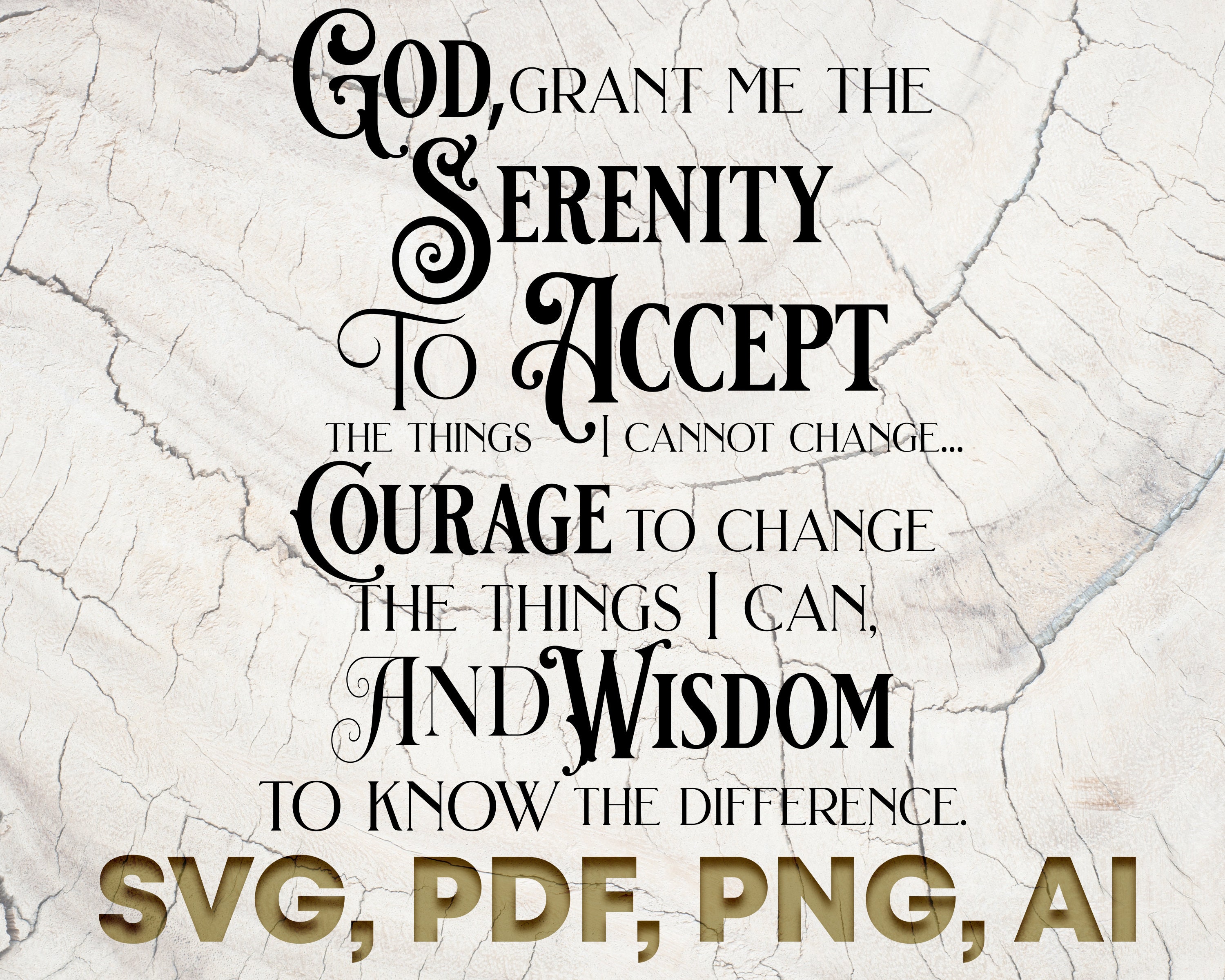 Serenity Prayer, Faith Svg, Religion Svg, Serenity, Pray Svg, Prayer ...