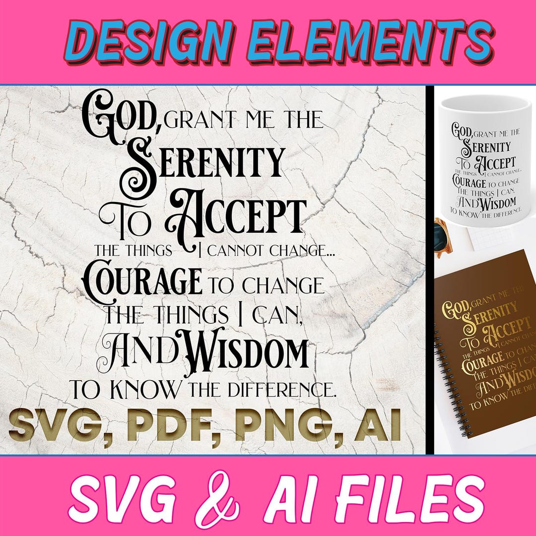 Serenity Prayer, Faith Svg, Religion Svg, Serenity, Pray Svg, Prayer ...