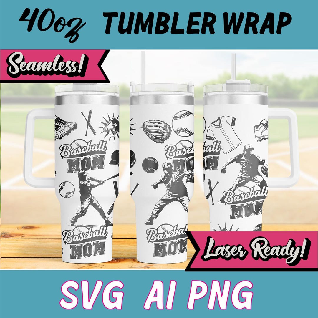 Baseball Mom 40oz Wrap, Baseball SVG, Baseball Mom SVG, Sport SVG, 40oz ...