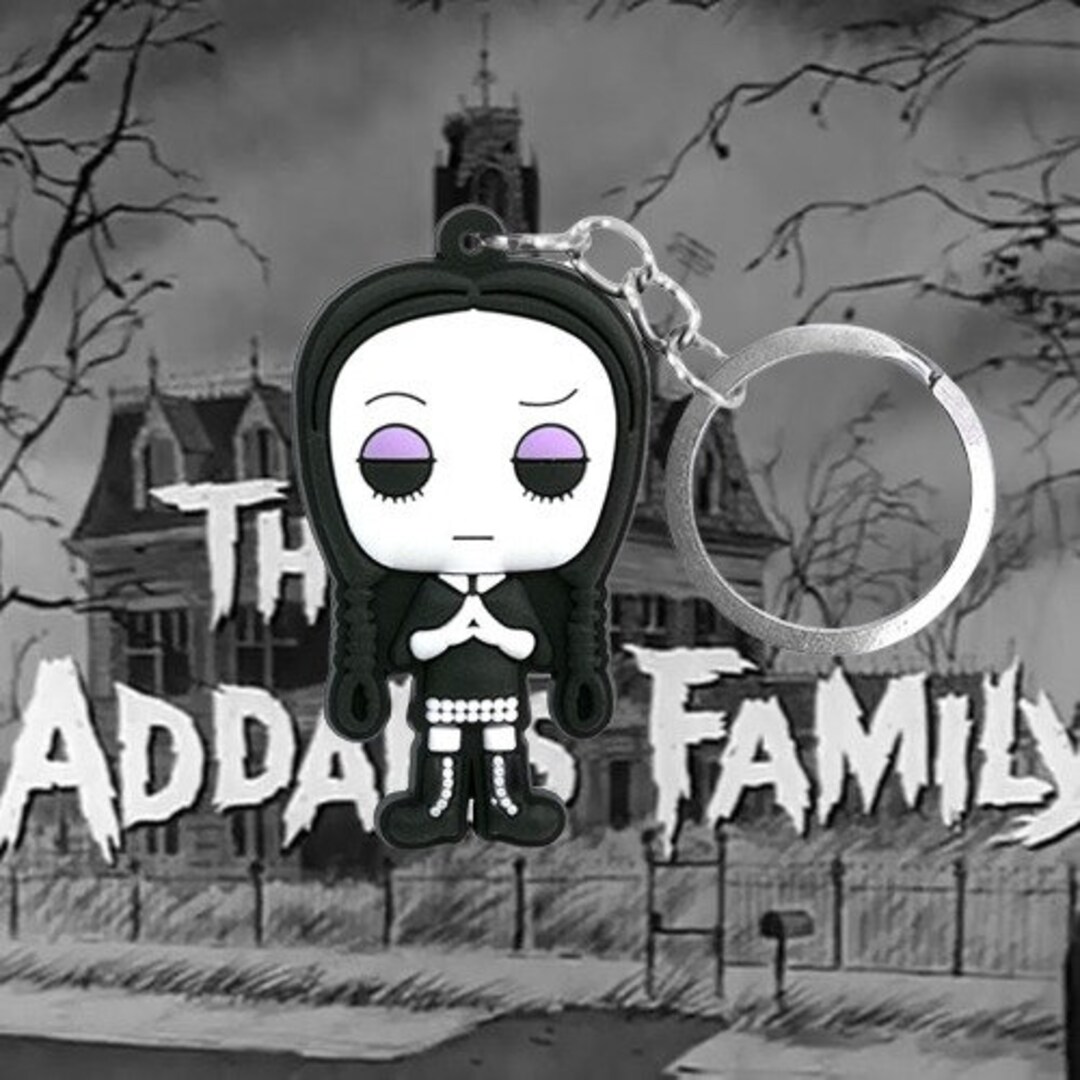 Addams Family Keychain WEDNESDAY ADDAMS Gothic Horror, Haunted House ...