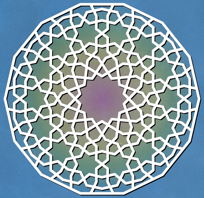 14-fold Islamic Geometric Pattern Geogebra Design Tutorial - Etsy