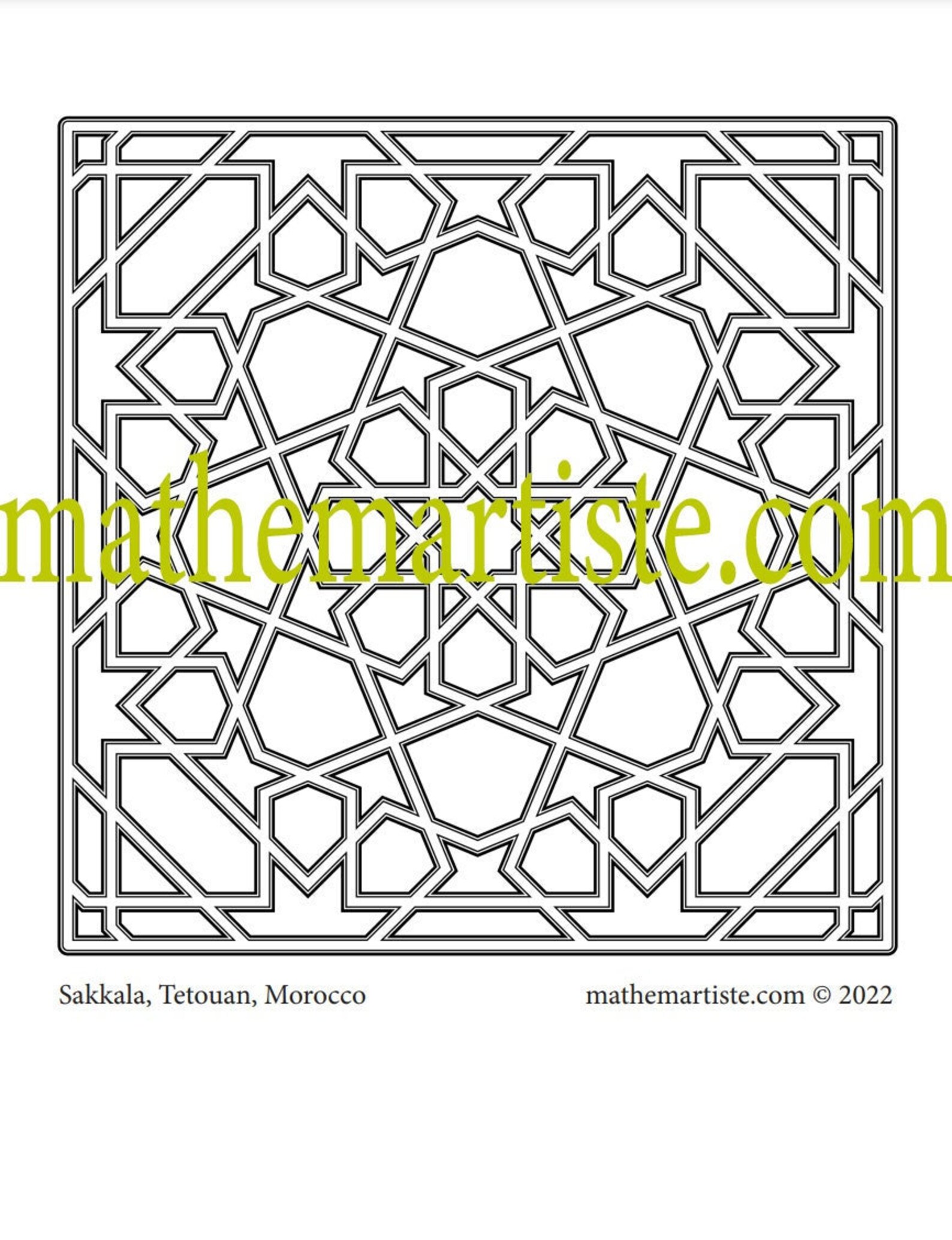 Islamic Geometry Coloring Page Sakkala Math Art Coloring Sacred ...