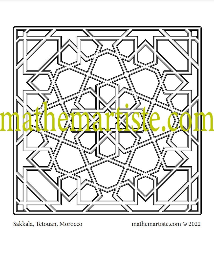 Islamic Geometry Coloring Page Sakkala Math Art Coloring Sacred ...