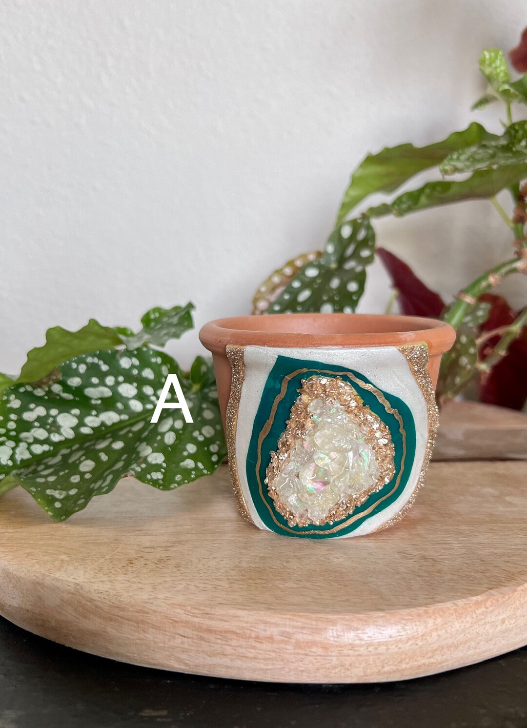 Geode Pot Decor , Unique Plant Gift, Pencil Holder, Brush Holder ...