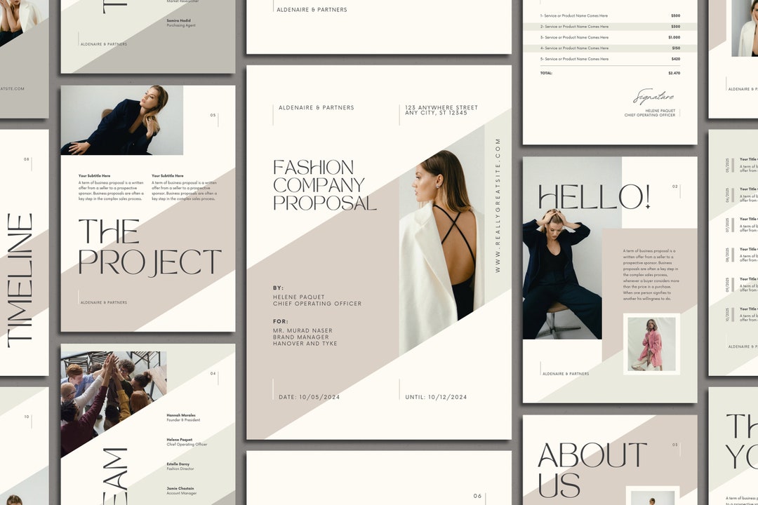 Fashion Company Proposal for Canva - Neutral Colours, Feminine and ...