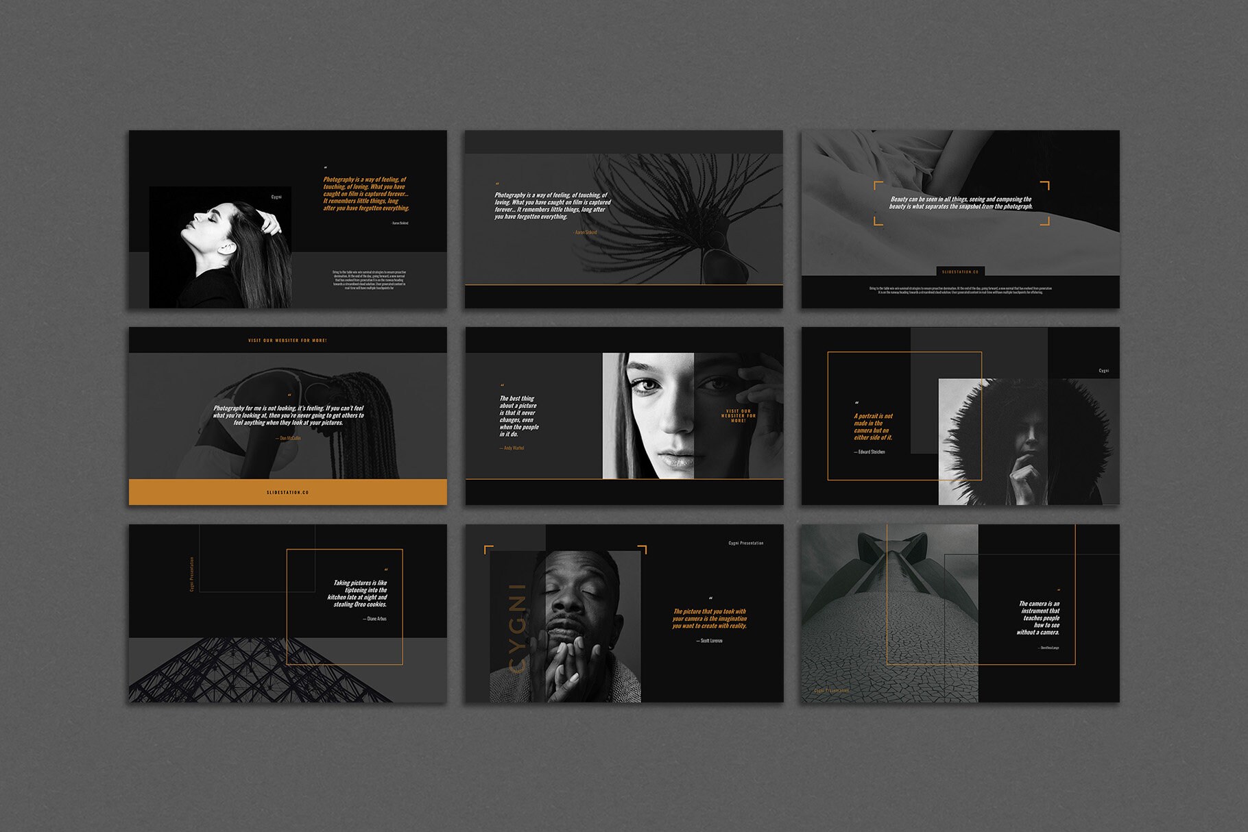 Modern and Professional Photography Portfolio Cygni Presentation ...
