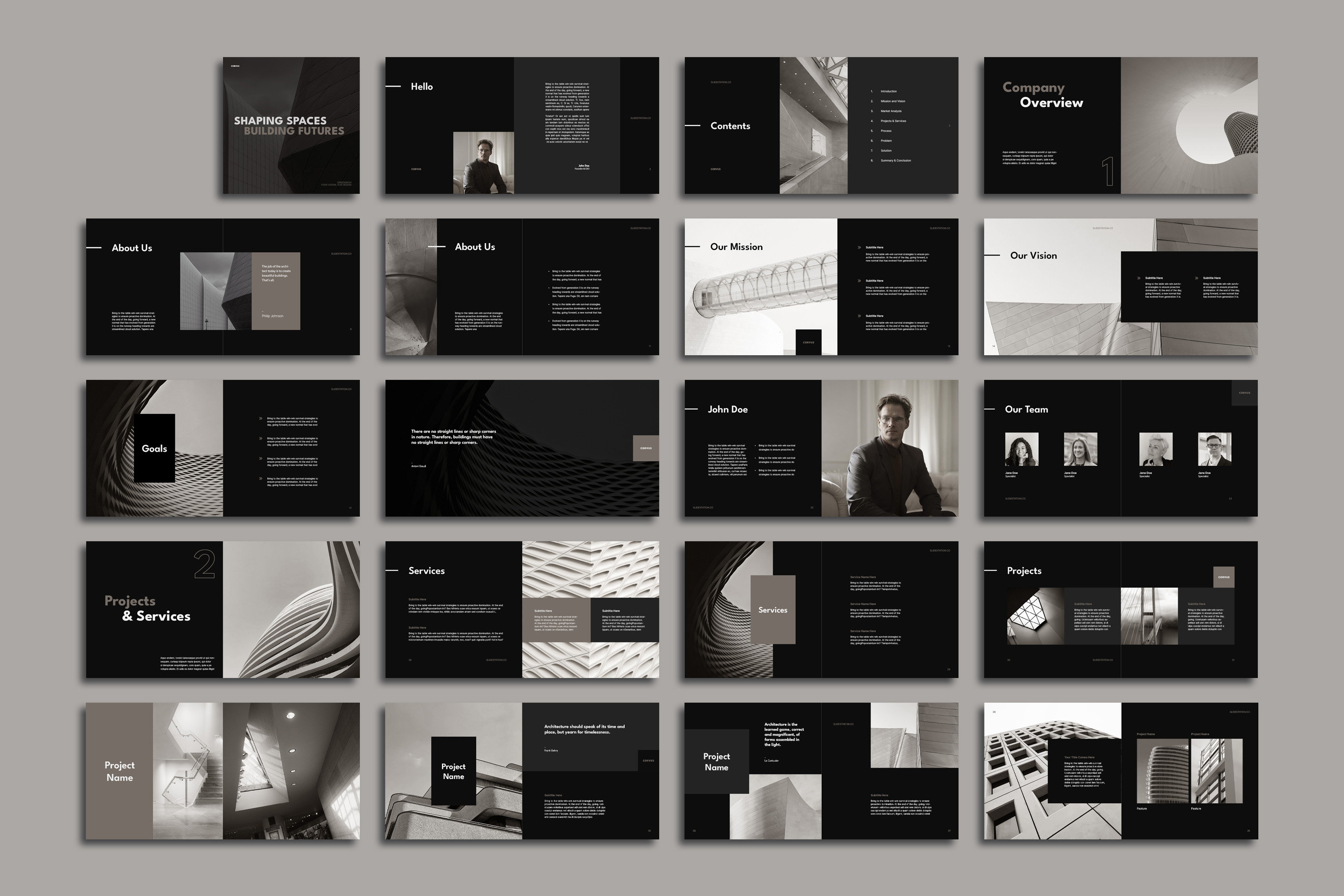 Corvus Architecture Lookbook Template - Indesign, Photography, Interior Design, Portfolio ...