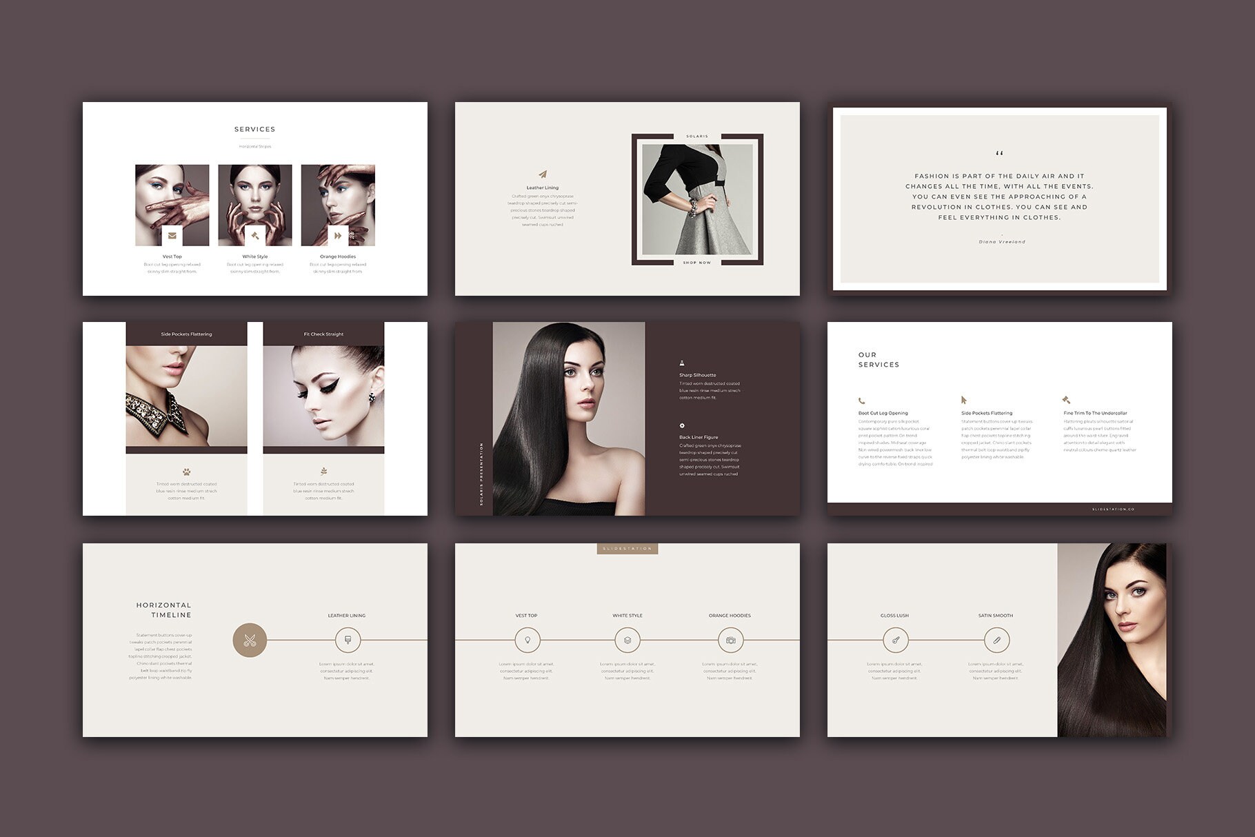 Elegant Hairstyle and Makeup Pitch Deck Presentation Template for ...
