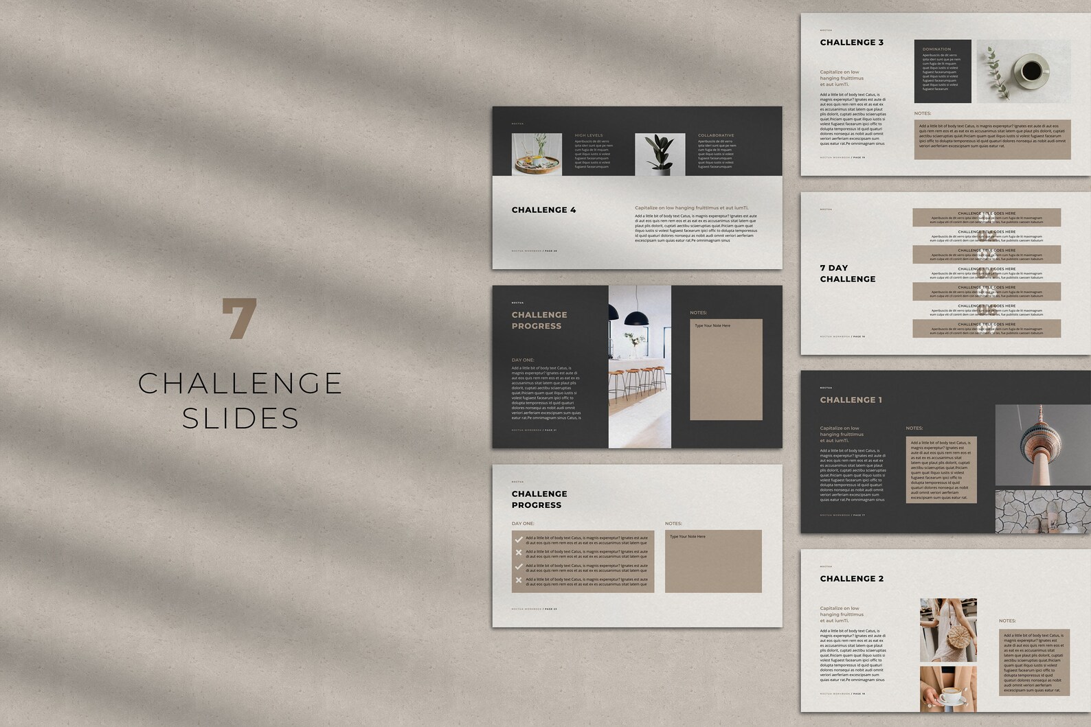 Beige, Brown and Black 16:9 Workbook Creator for Canva - Earth Tones ...