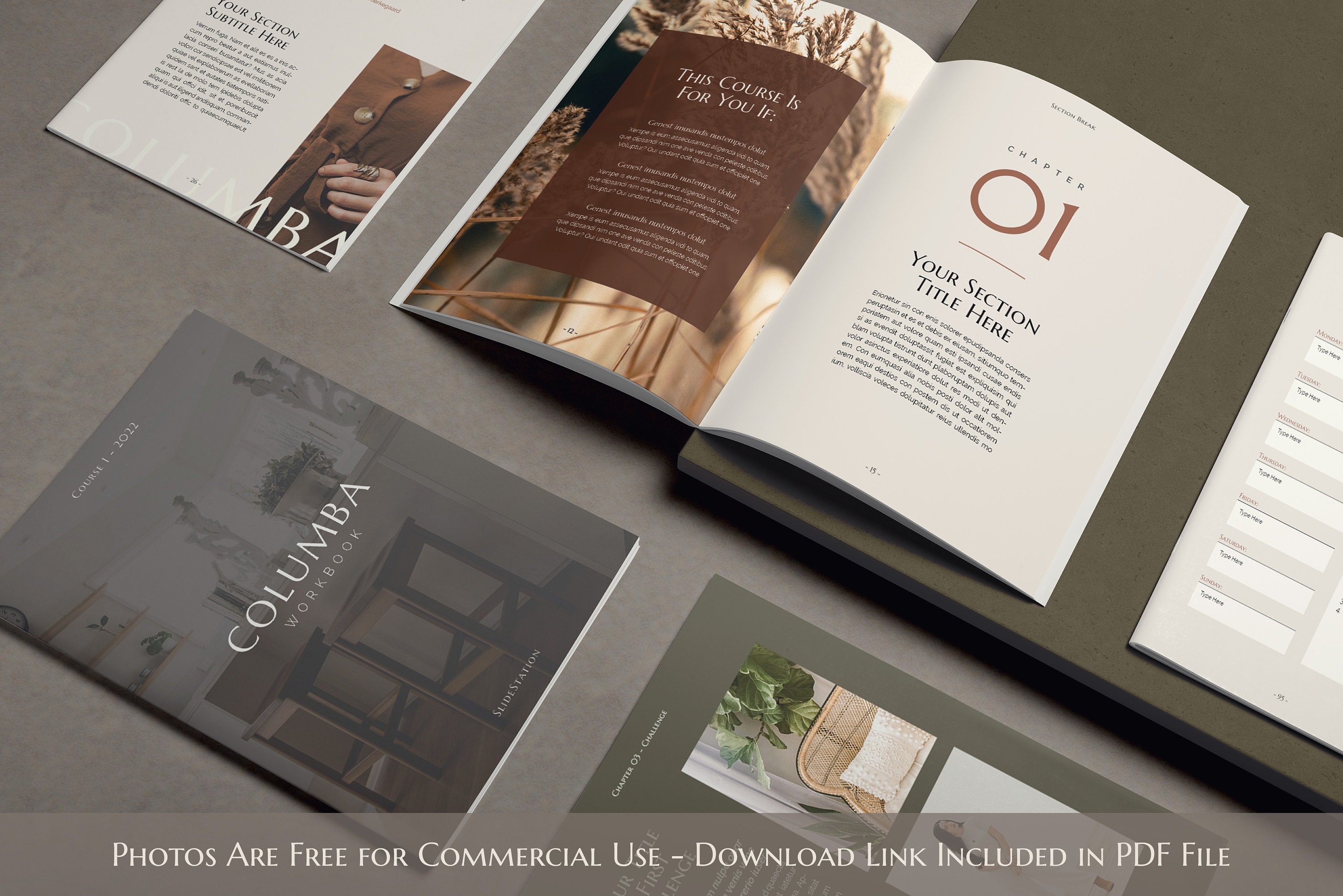 Columba Workbook Template for Canva, Photoshop and Indesign - Ebook ...
