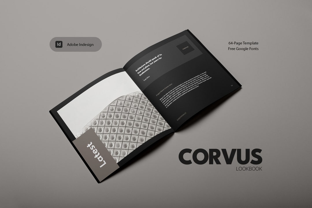 Corvus Architecture Lookbook Template - Indesign, Photography, Interior Design, Portfolio ...