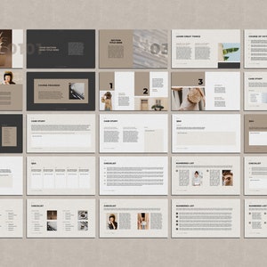 Beige, Brown and Black 16:9 Workbook Creator for Canva - Earth Tones ...