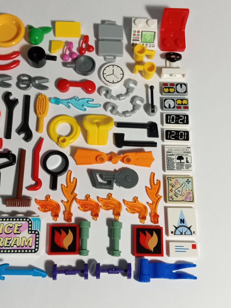 New Lego City Minifigure Accessories Parts Lot 110 Pieces (food Tools ...