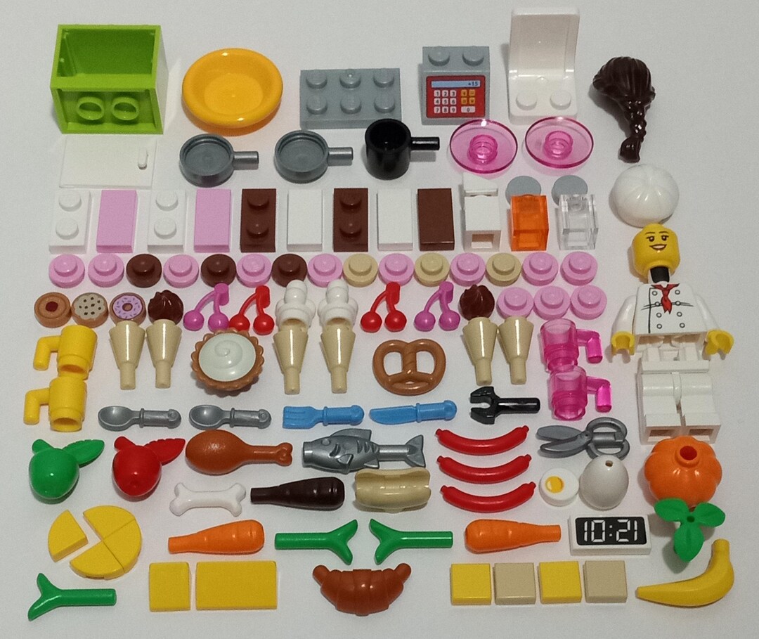 New Genuine LEGO Food Accessories Lot With Chef Minifigure 110 Pieces ...