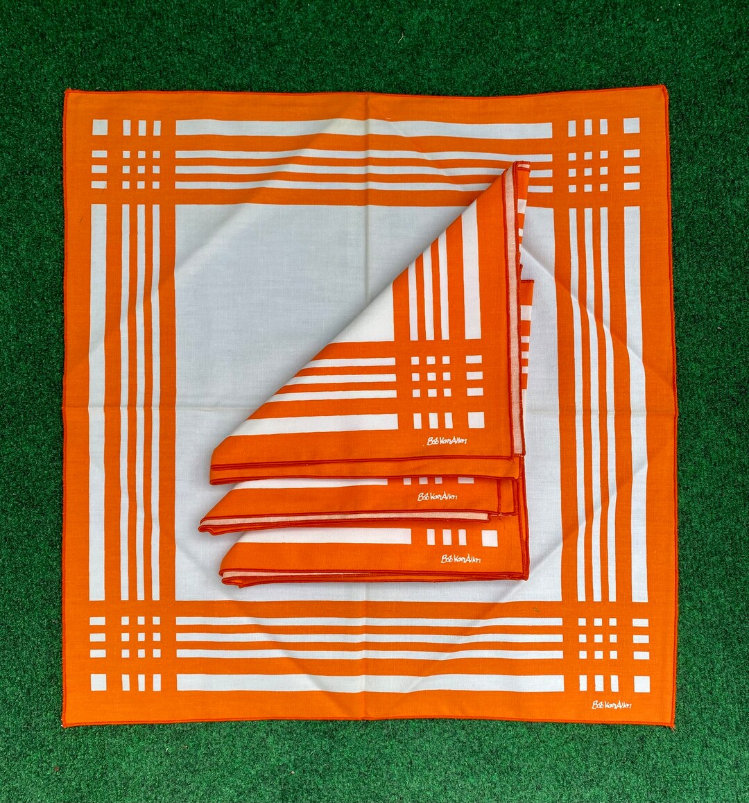 4 Bob Van Allen Napkin Set, Large Mid Century Dinner or Lap Napkins ...