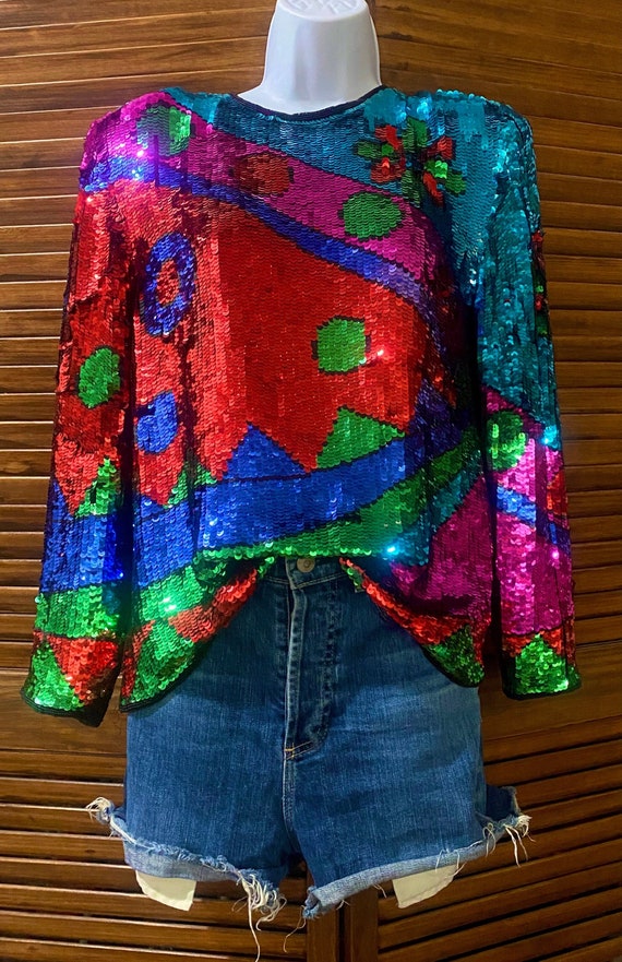 Vintage 1980s sequin pattern - Gem