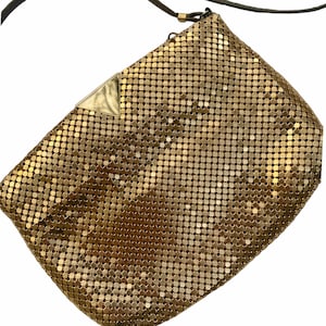 Gold Mesh Evening Bag 1980s Made by Bueno, Vintage Gold Mesh Handbag ...