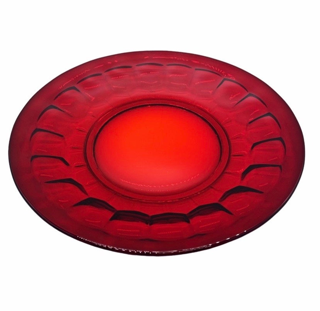Viking Georgian Ruby Red Salad Plate Red Glass Dinnerware - Etsy