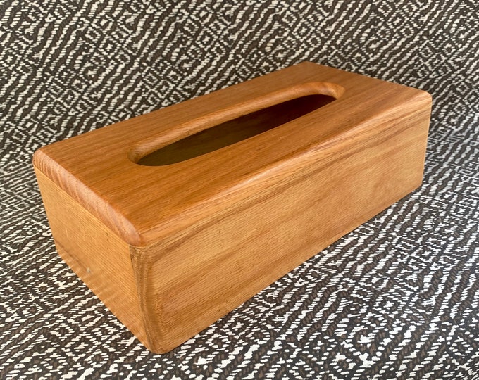 Vintage Oak Tissue Cover, Oak Wood Tissue Holder, Vintage Wood Bath ...