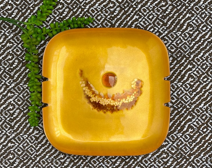 Bovano of Cheshire Golden Yellow Enamel Ashtray ~ Bovano Enamel Dish ...