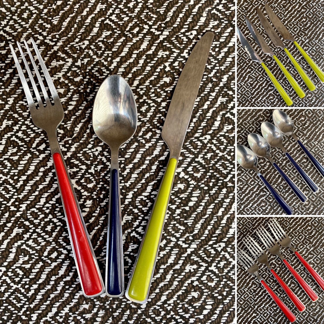 12 Piece Fiestaware Merengue Silverware Utensils Spoons Forks Knives - Etsy