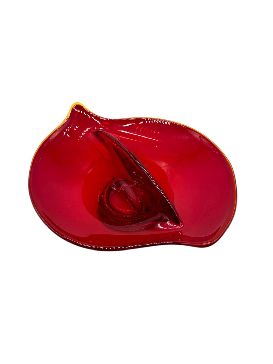Viking Ruby Red Glass Divided Candy Dish - MCM Decor - Etsy
