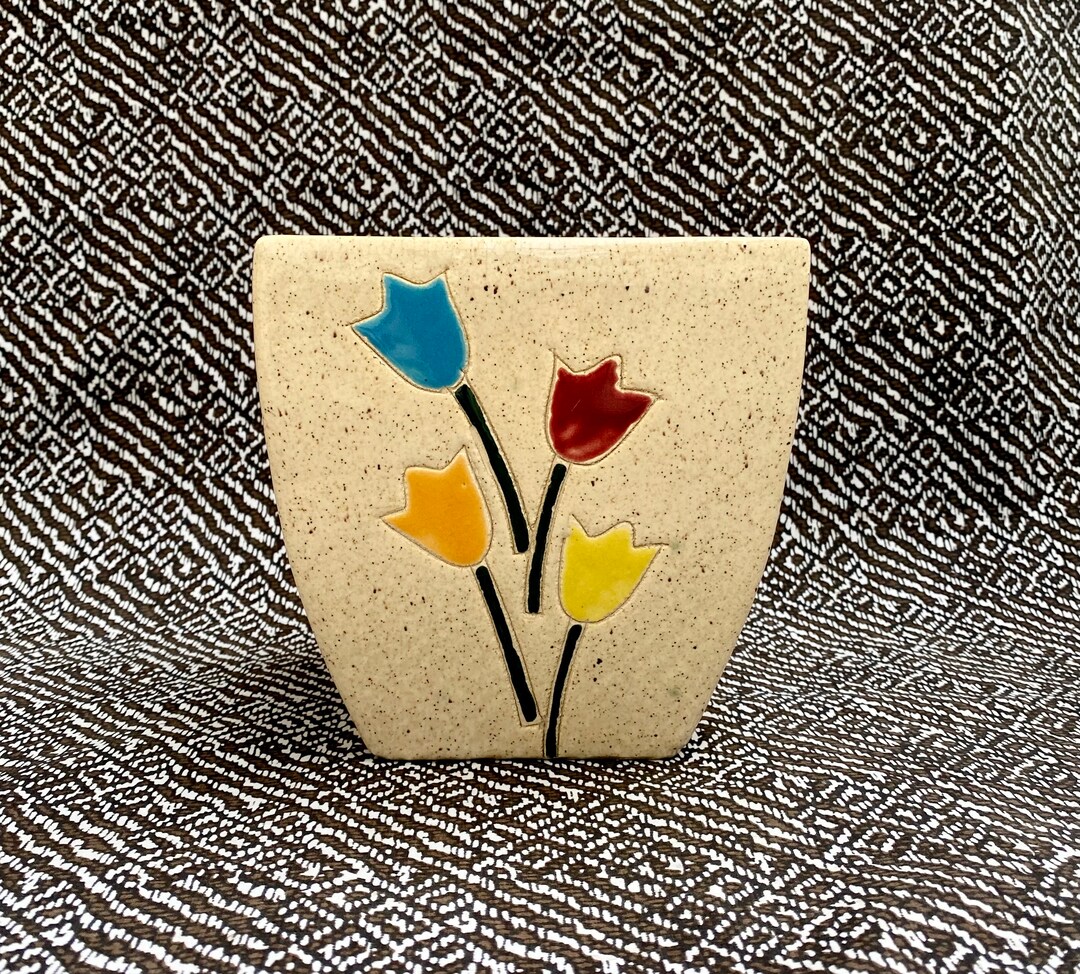 Mid Century Tulip Ceramic Square Planter 7 X 7, Vintage Indoor or ...