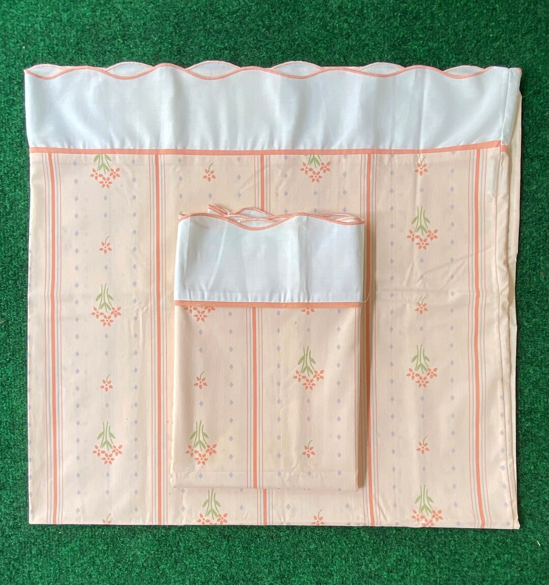 Vintage Fieldcrest Floral KING Pillowcases Peach Floral Pillowcases ...
