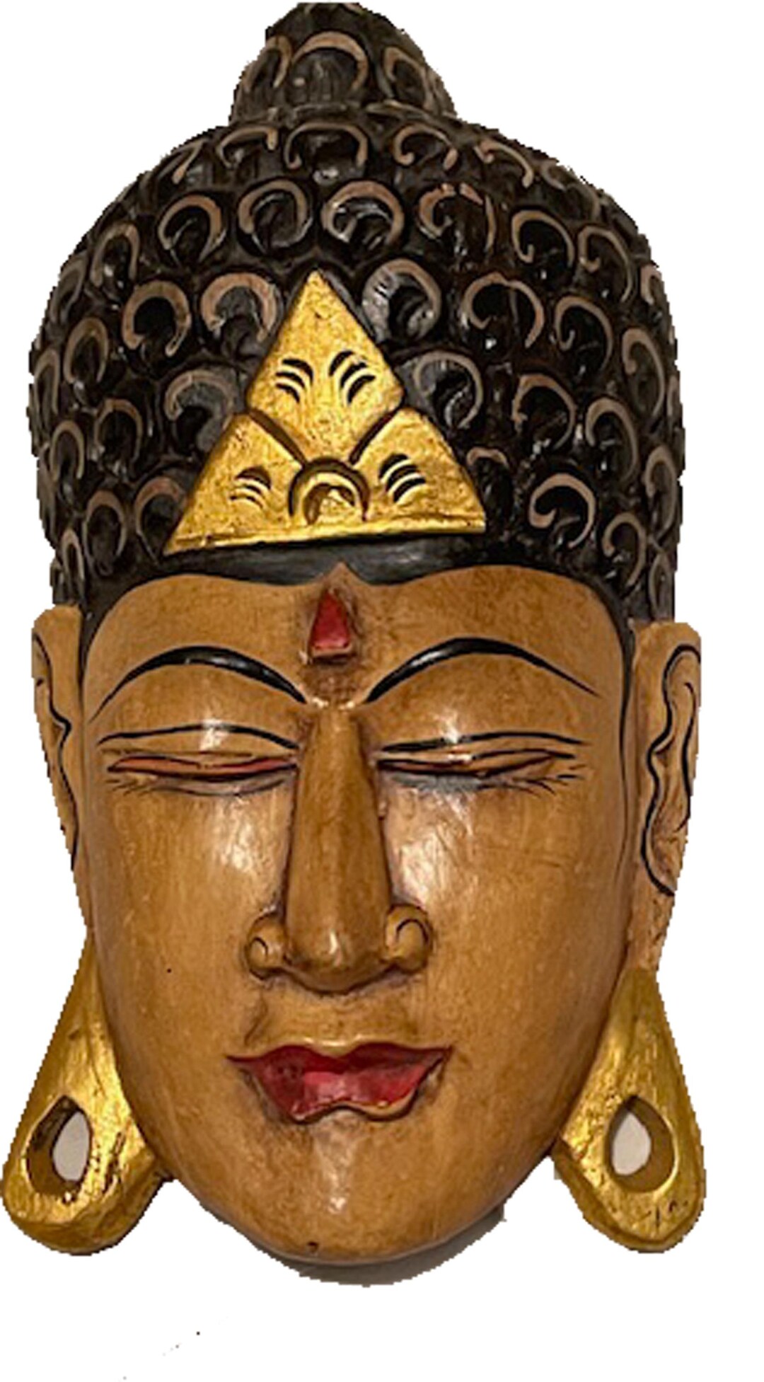 Colorful Hand-carved and Painted Buddha Mask 14" High - Etsy