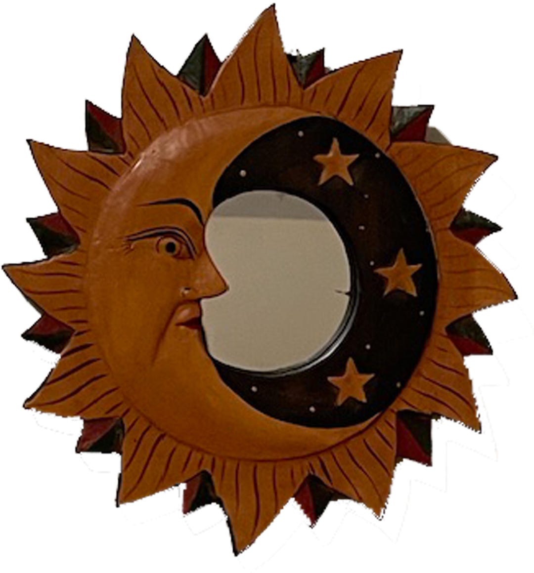 Vintage Small Hand-painted Celestial Mirror With Sun Moon & Stars 8 ...