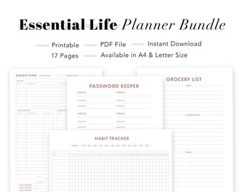 Weekly Life Planner W/ Habit Tracker & Notes - Etsy