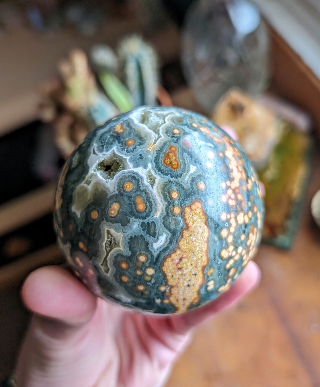 Ocean Jasper Sphere, Marovato Ocean Jasper Sphere, Druzy Ocean Jasper ...