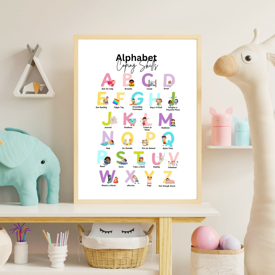 Coping Skills Alphabet Poster ABC Coping Skills Therapist Wall Art ...