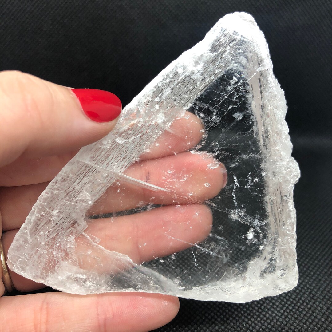 Rough Selenite Glass Slab: Cleansed Crystal for Meditation - Etsy