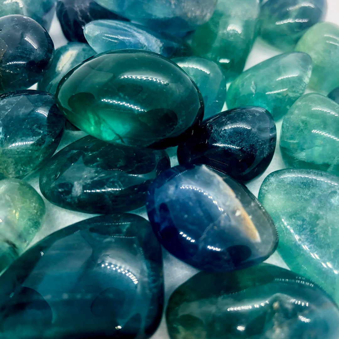 Fluorite Tumbles, Fluorite Tumble Stones, Blue Green Tumbled Fluorite ...