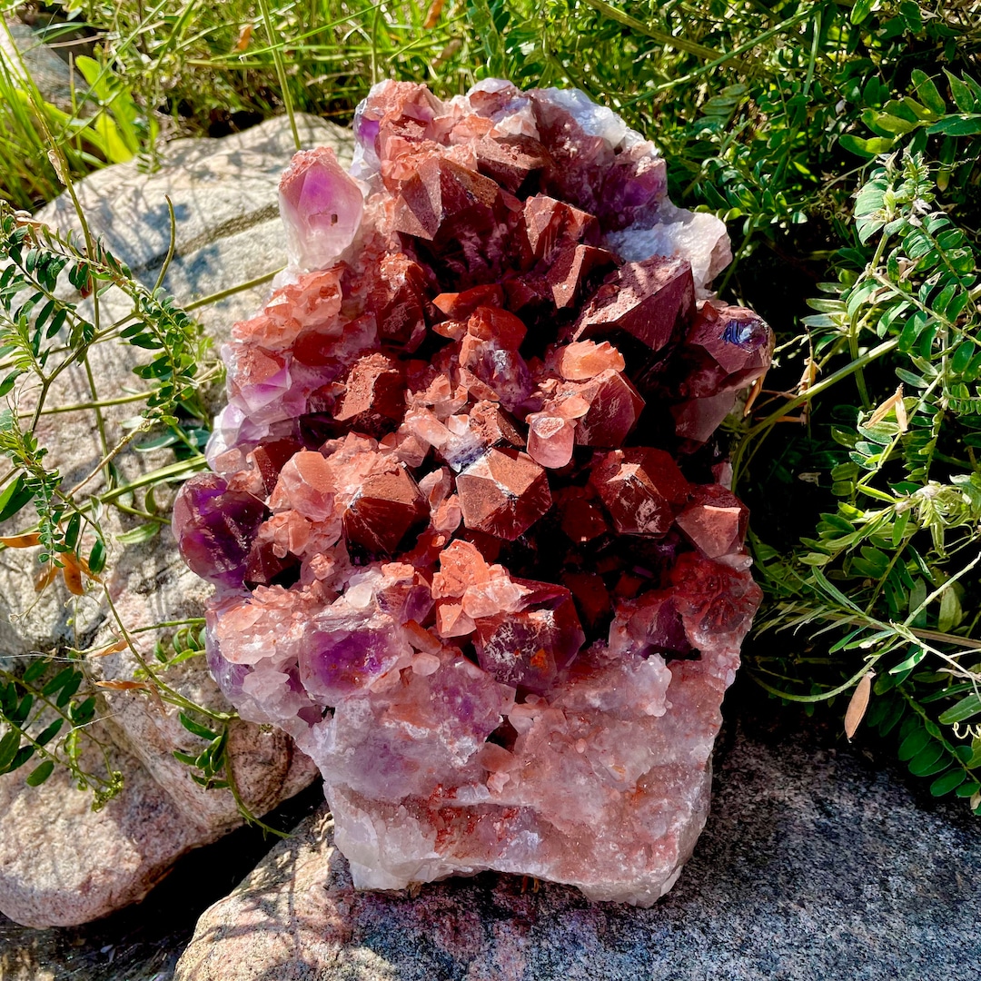 Huge Fire Amethyst, Large Red Cap Amethyst, Hematite Coated Amethyst - Etsy