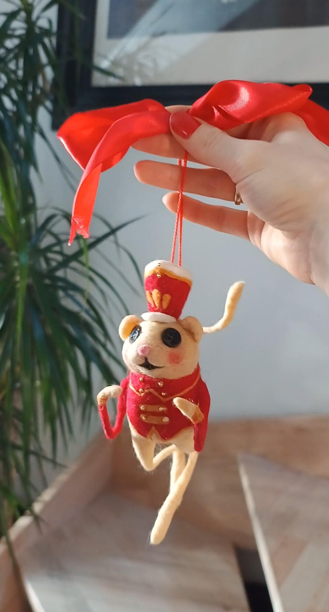 Needle Felted Circus Mouse Ornament – Coraline Inspired Wool Art Doll ...