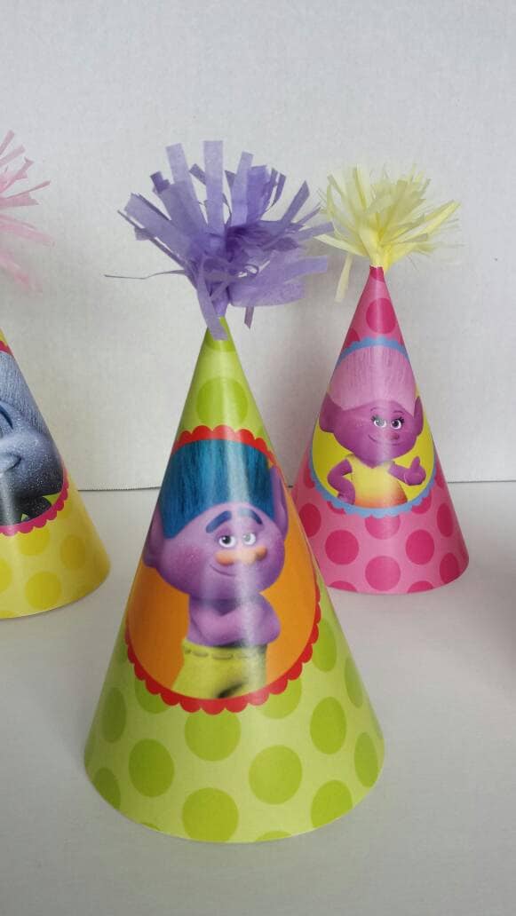 Printable Trolls Party Hats INSTANT DOWNLOAD - Etsy